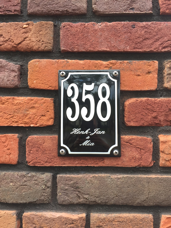House numbers with name