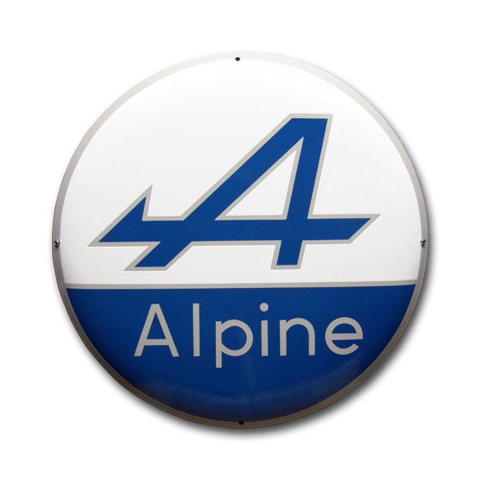 Alpine enamel sign