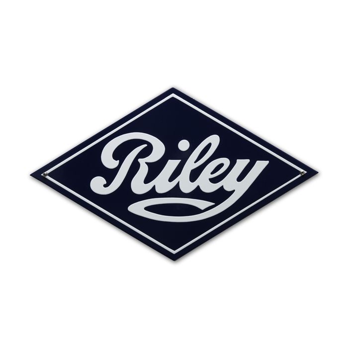Emaille bord van het Riley logo | 30cm x 50cm | Emaillegigant.nl