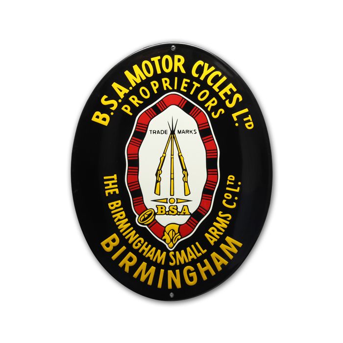 BSA motor cycles enamel sign