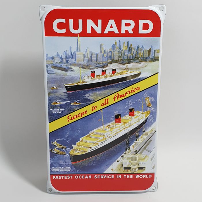 Cunard fastest enamel sign ear