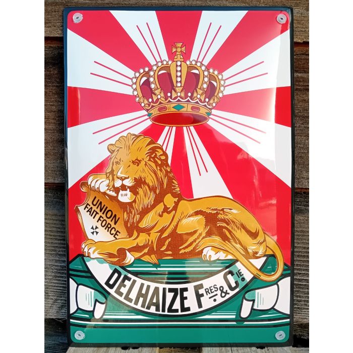 Enamel advertising sign Delhaize