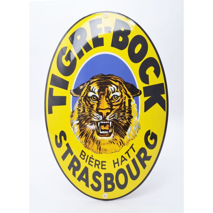 Enamel sign Tige-Bock strasbourg biere hatt