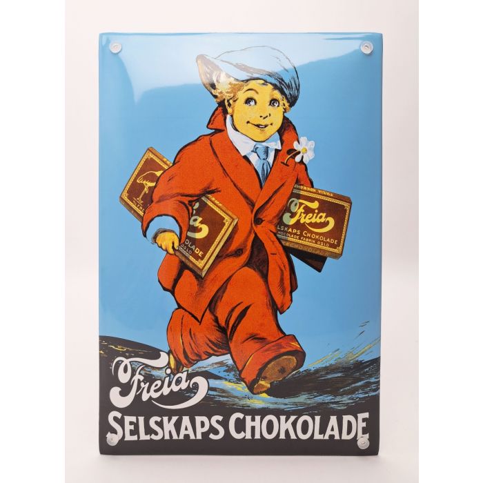 Enamel sign Freia Selskaps chokolade