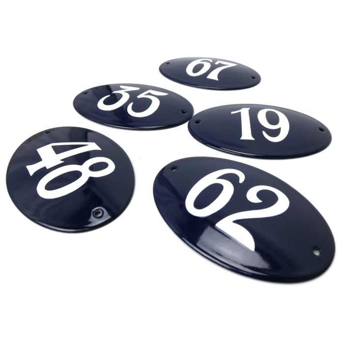 Emaille huisnummer model klokgevel