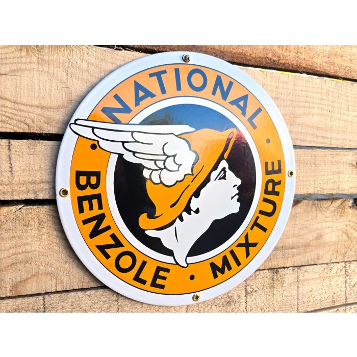 National Benzole mixture enamel vintage sign 30cm