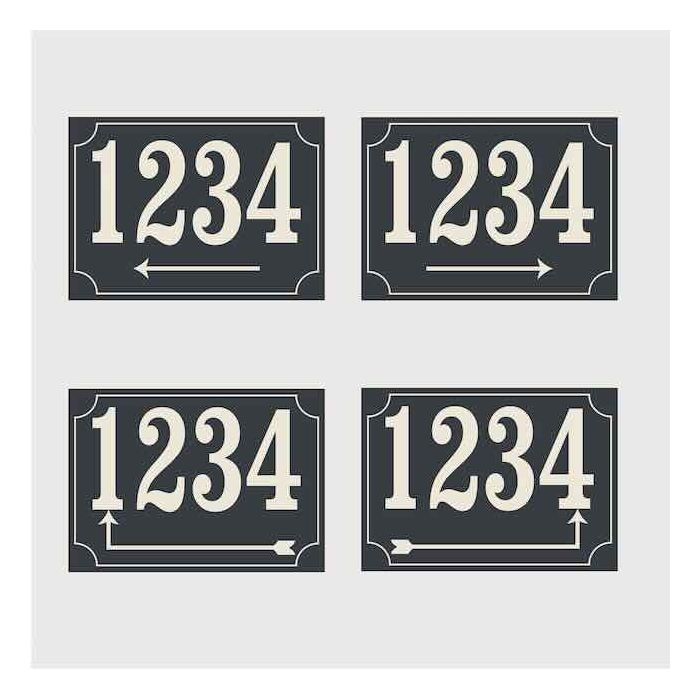 enamel house number with arrow 22x16cm entrance around the corner sign ...