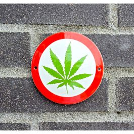 Forbidden for weed prohibition sign
