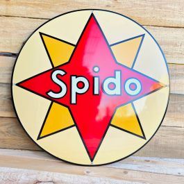 Vintage enamel Spido oil garage sign