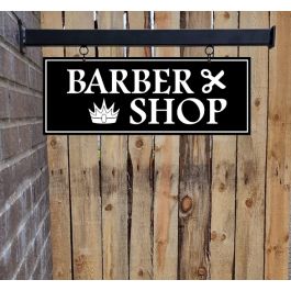double-sided enamel sign including modern wall frame barber shop