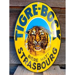 Enamel sign Tige-Bock strasbourg biere hatt