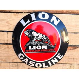 Lion Gasoline enamel sign 30cm