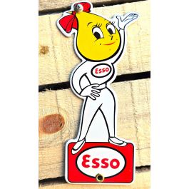 Enamel advertisign sign Esso girl 9x20cm
