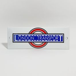 "London transport" white enamel sign